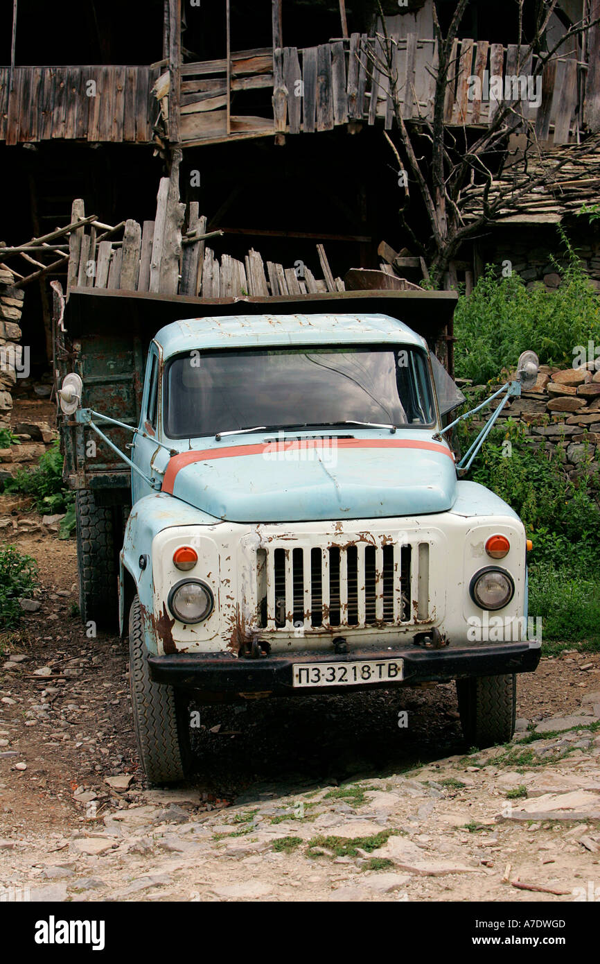 Old Russian lorry Gaz truck transportation rubbish forgotten Katuntsi ...
