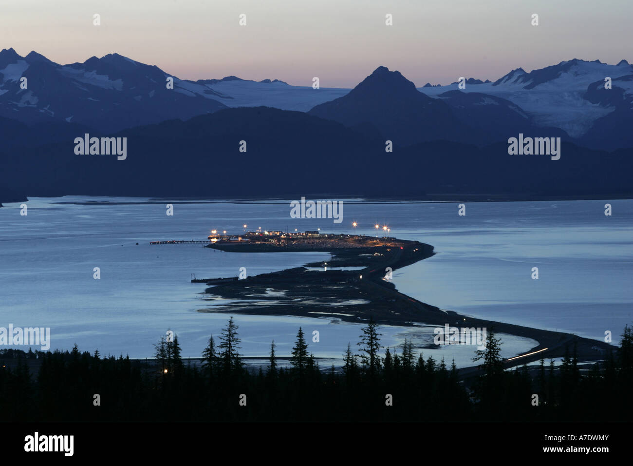 dawn view over Homer Spit and Kachemak Bay, Alaska, USA, Alaska Stock ...