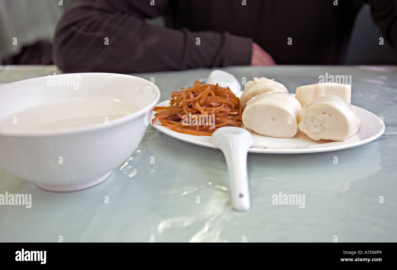 CHINA WUHAN Typical Chinese breakfast served on the train from Wuhan to ...