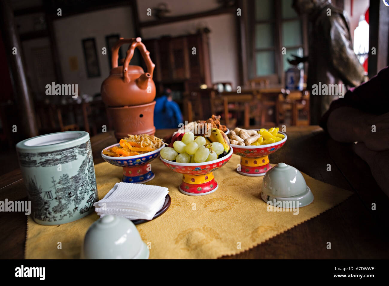 CHINA HANGZHOU Traditional accompaniments for traditional formal tea ...