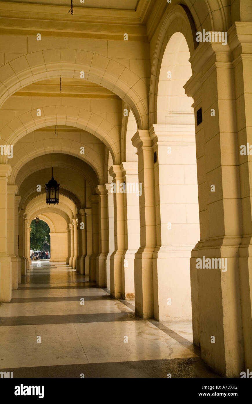 Walkway of the Bellas Artes museum building in Havana streets Cuba ...