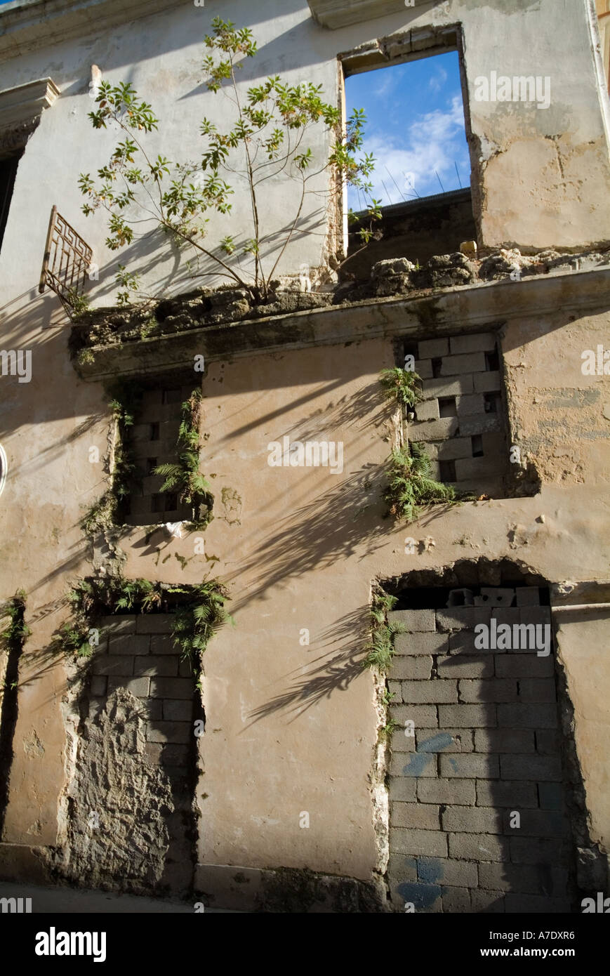 Decaying facade of a derelict building, Havana, Cuba Stock Photo - Alamy