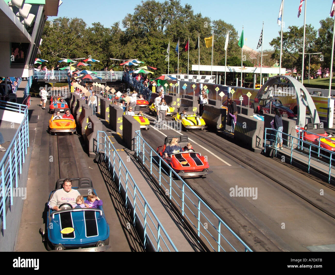 Tomorrowland speedway race cars magic hi-res stock photography and ...