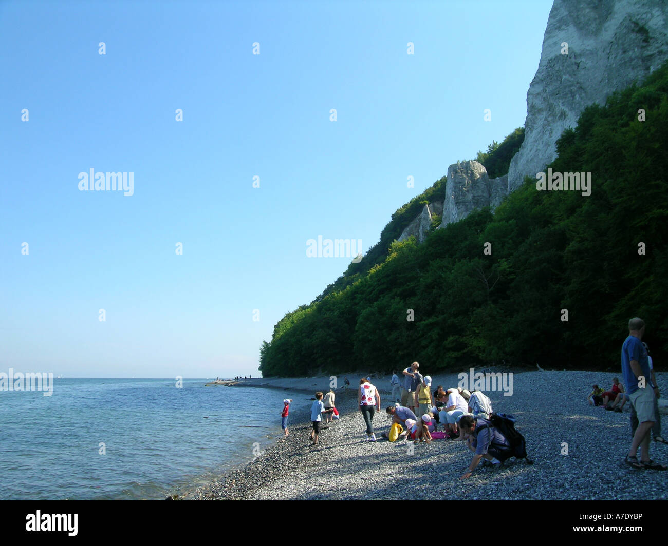 visitors at the cliff coast, Germany, Mecklenburg-Western Pomerania ...