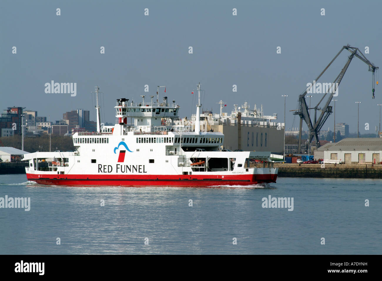 Red Funnel RoRo ferry Red Eagle on Southampton Water England UK Stock ...