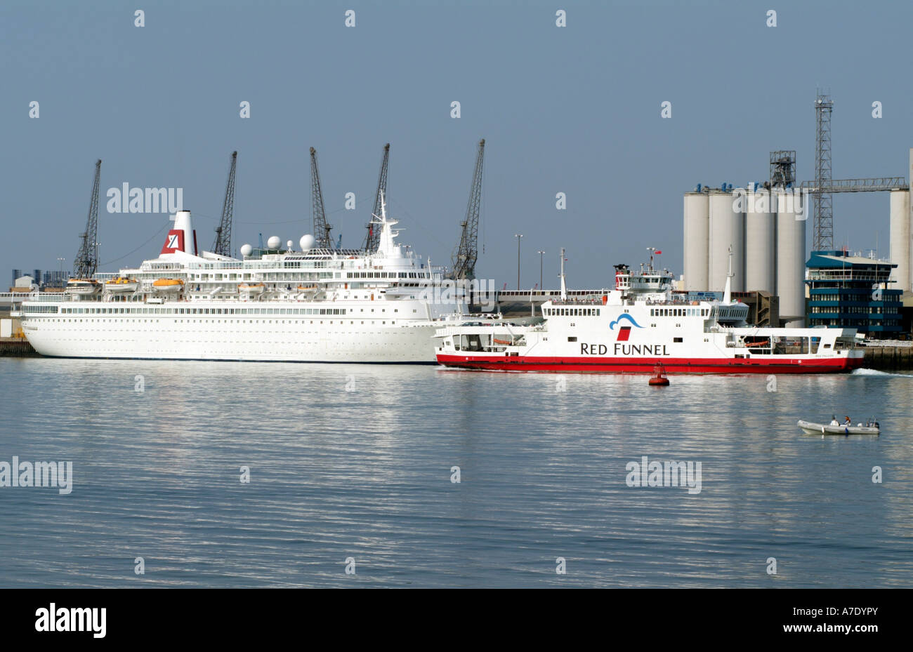 Cruise ship Black Watch in the Port of Southampton England UK. Red ...