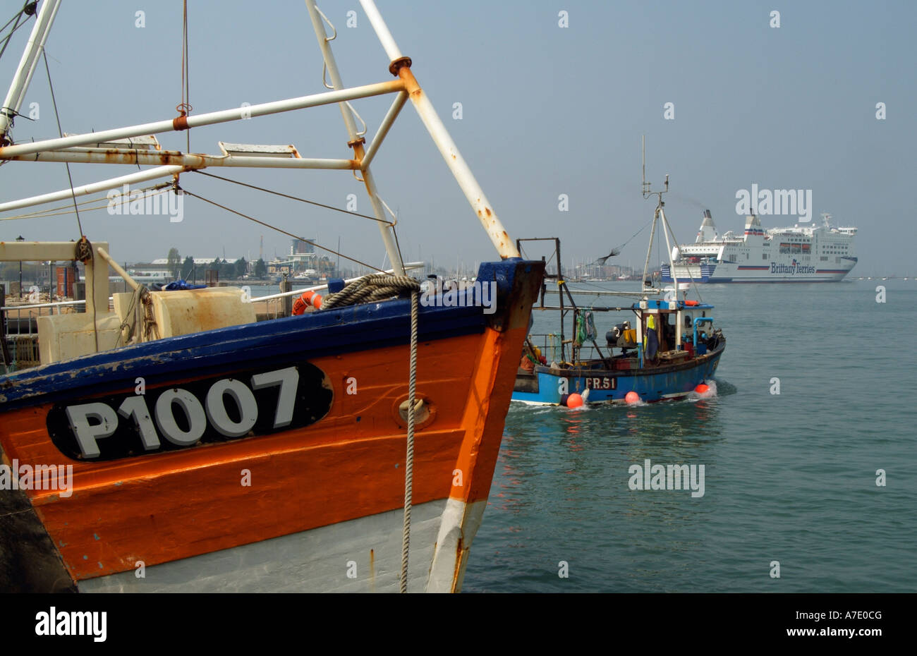 Fishing boats. Portsmouth Harbour southern England UK Stock Photo - Alamy