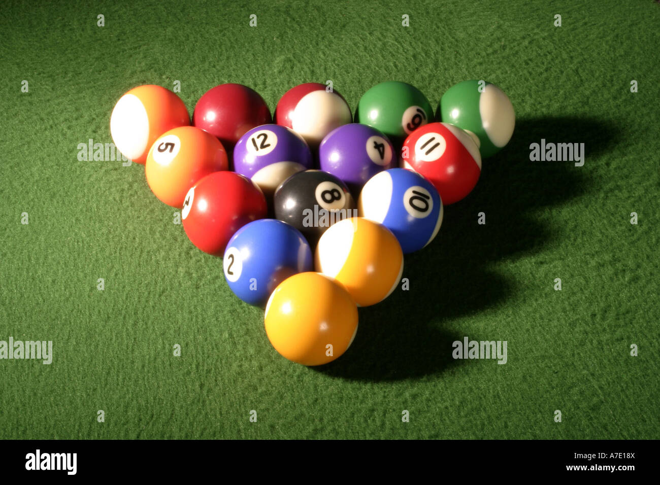 billiard balls on a table Stock Photo - Alamy