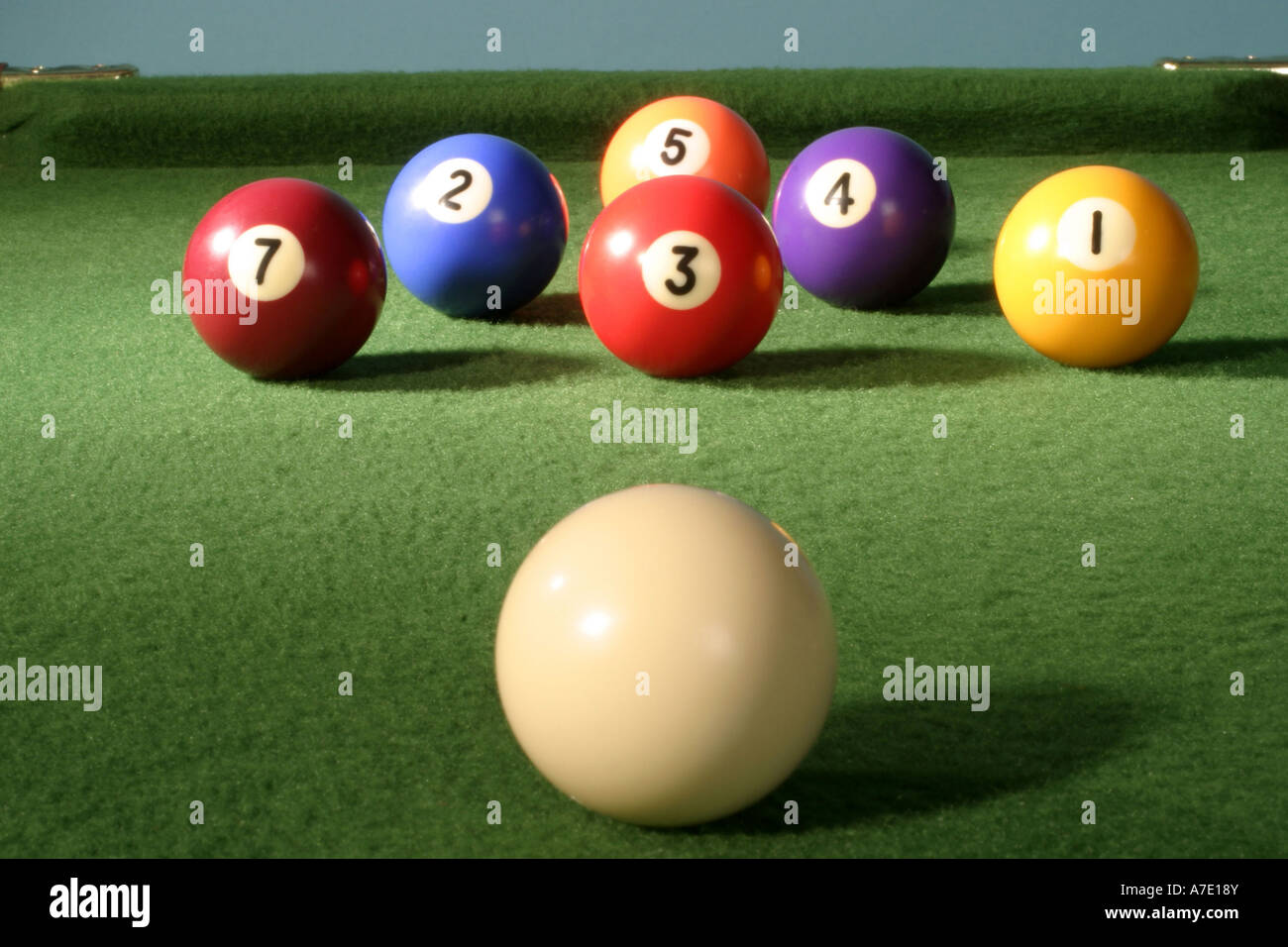 billiard balls on a table Stock Photo - Alamy