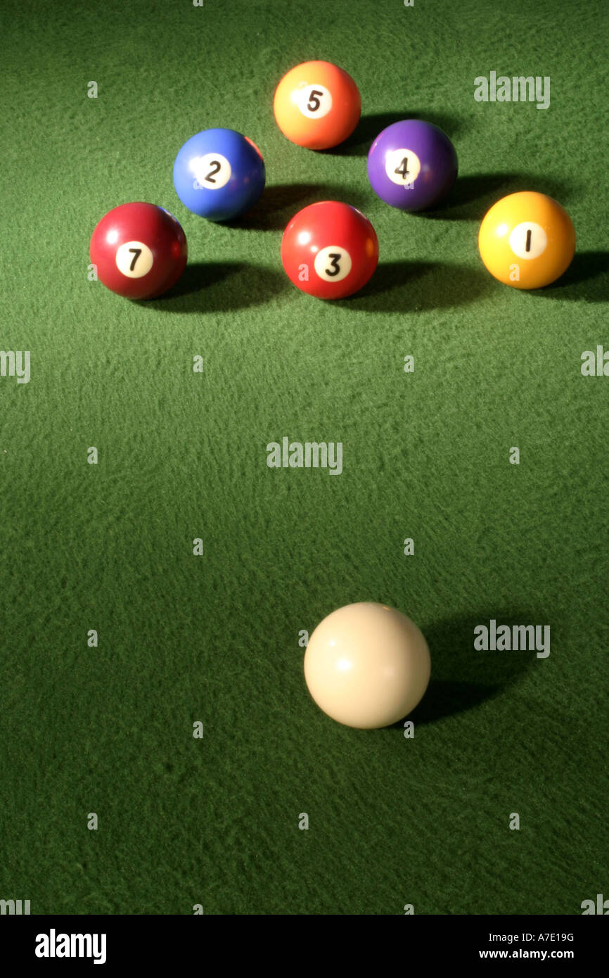 billiard balls on a table Stock Photo - Alamy