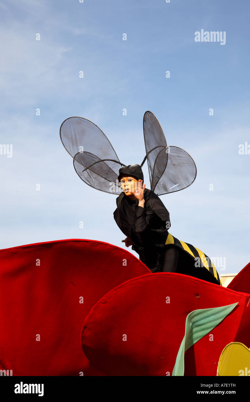 Wasp lady at the Nice Carnaval 2007 Stock Photo - Alamy