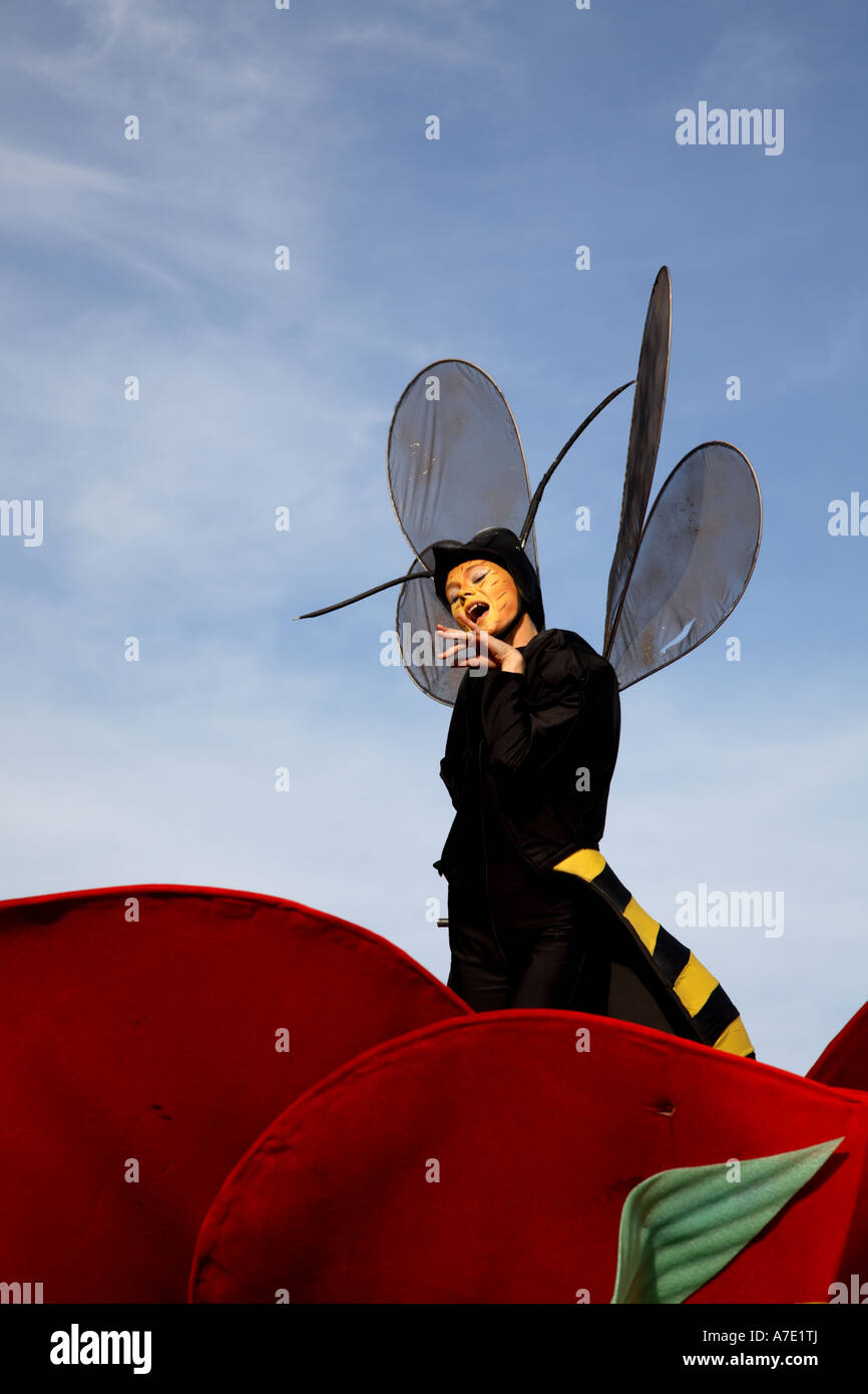 Wasp lady at the Nice Carnaval 2007 Stock Photo - Alamy