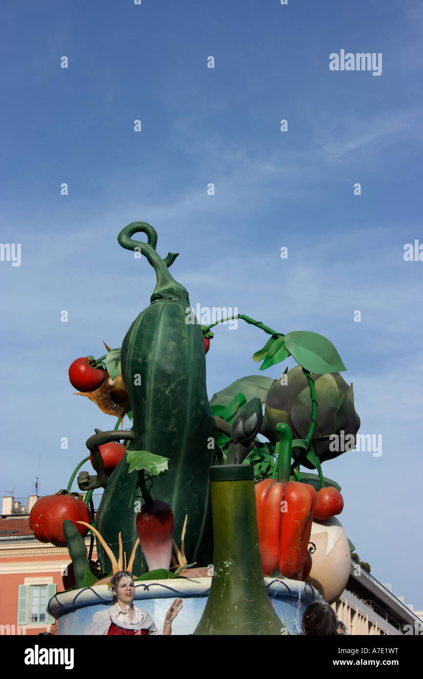 Vegetable float at the Nice Carnaval 2007 Stock Photo - Alamy