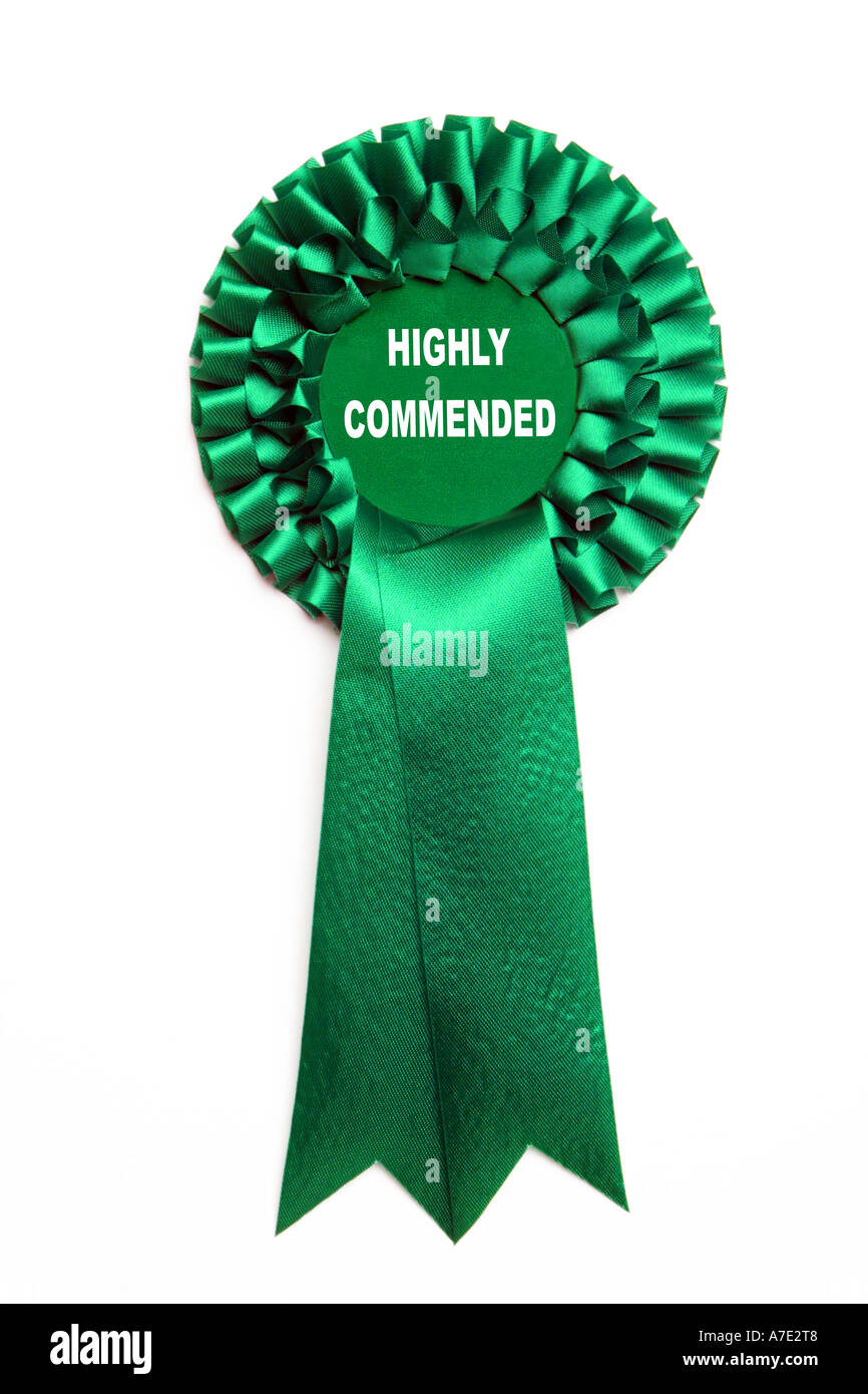 Highly Commended red rosette Stock Photo - Alamy