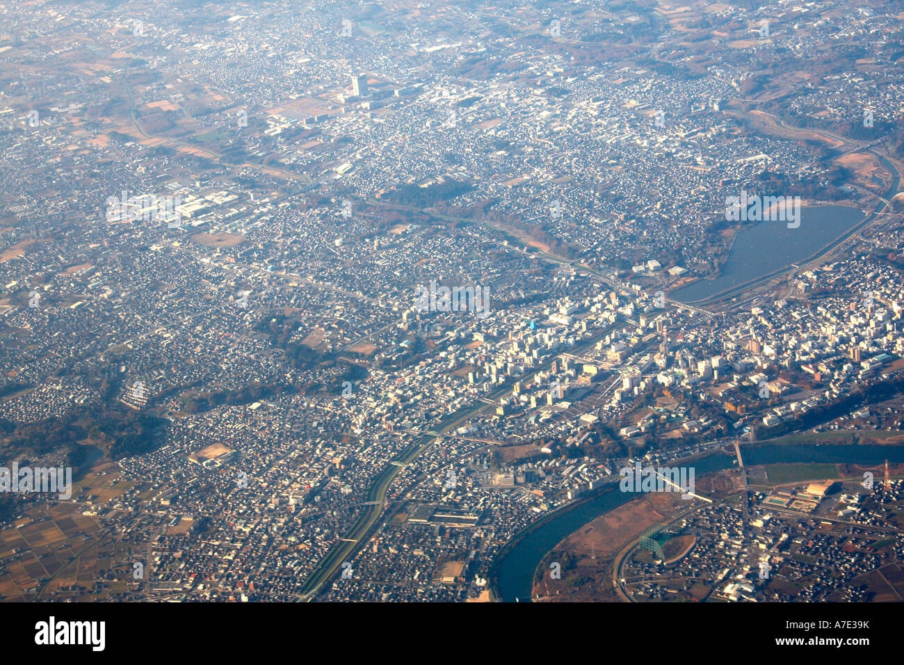 High level oblique aerial view of Japan Asia Stock Photo - Alamy