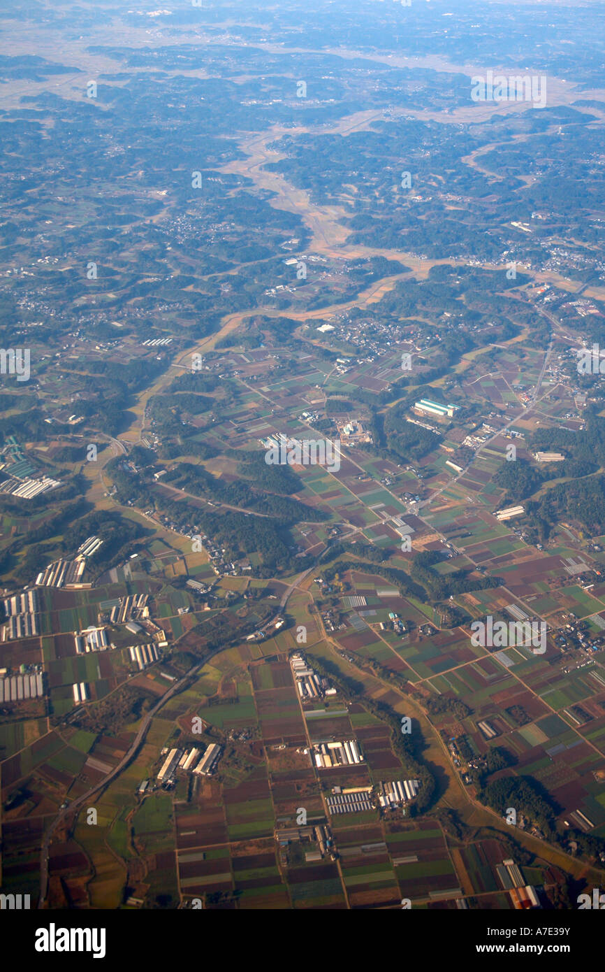 High level oblique aerial view of Japan Asia Stock Photo - Alamy