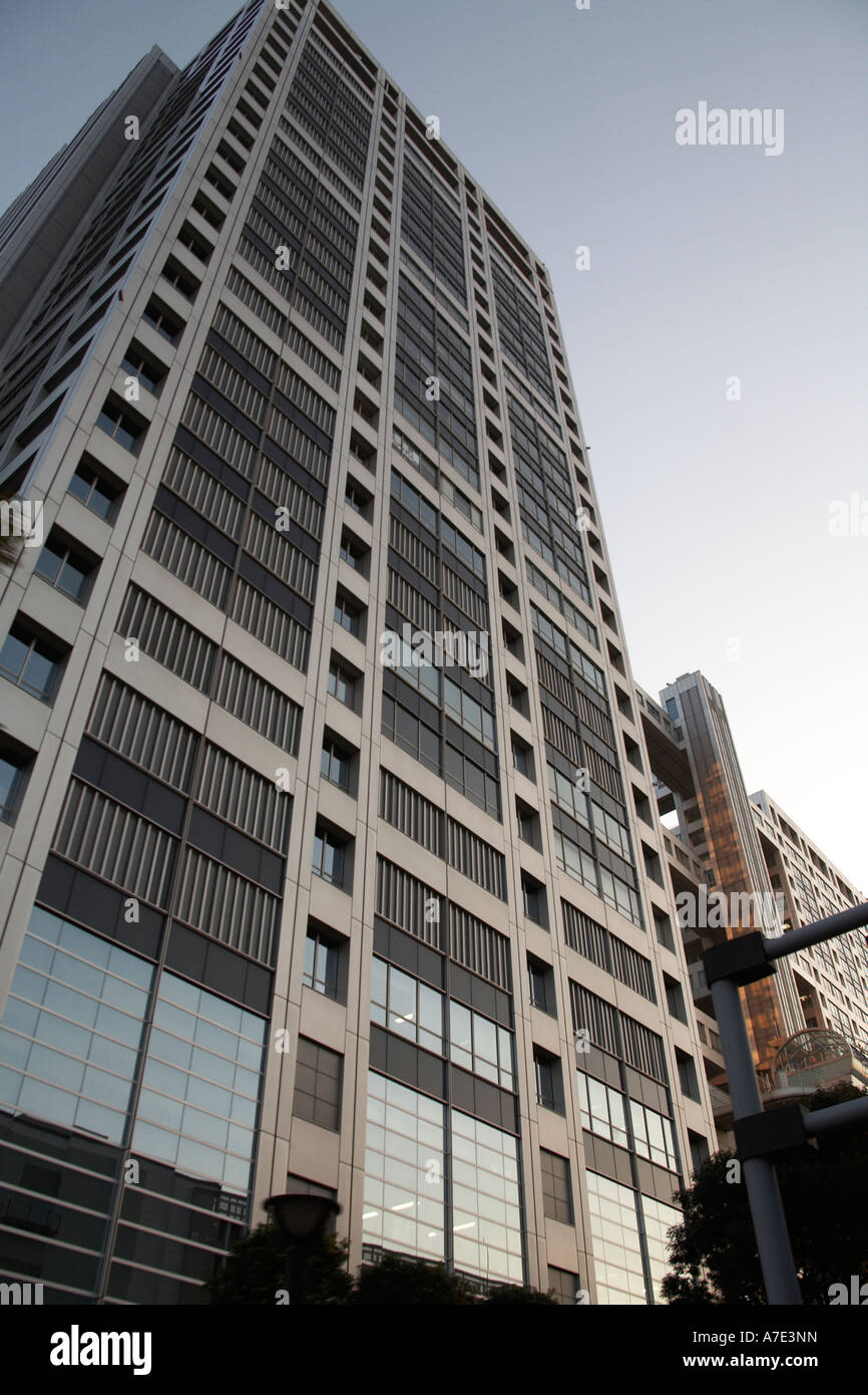 Fuji Television modern building at dusk Daiba city of Tokyo Japan Asia ...