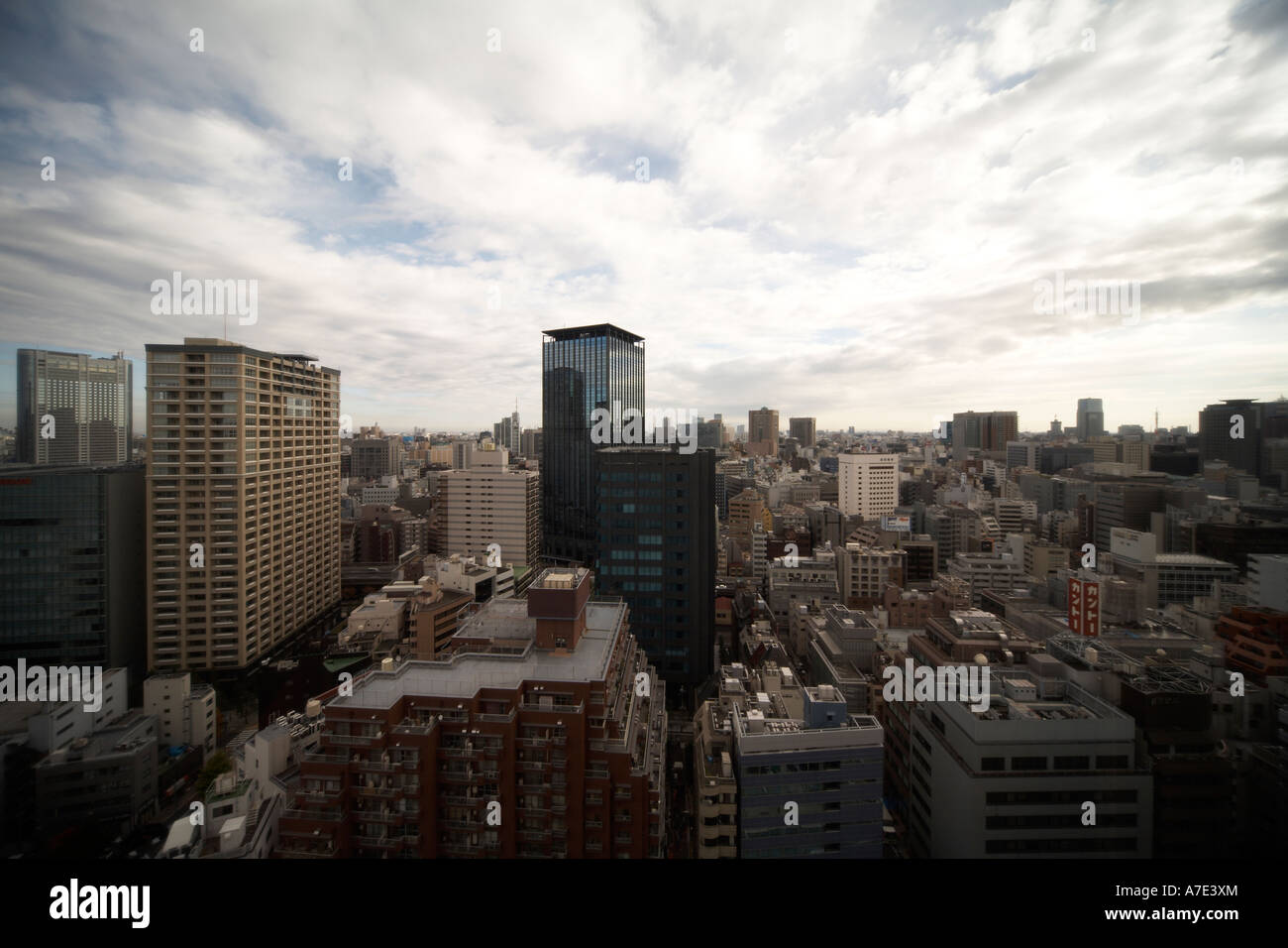High level oblique semi aerial view south east of office buildings and ...