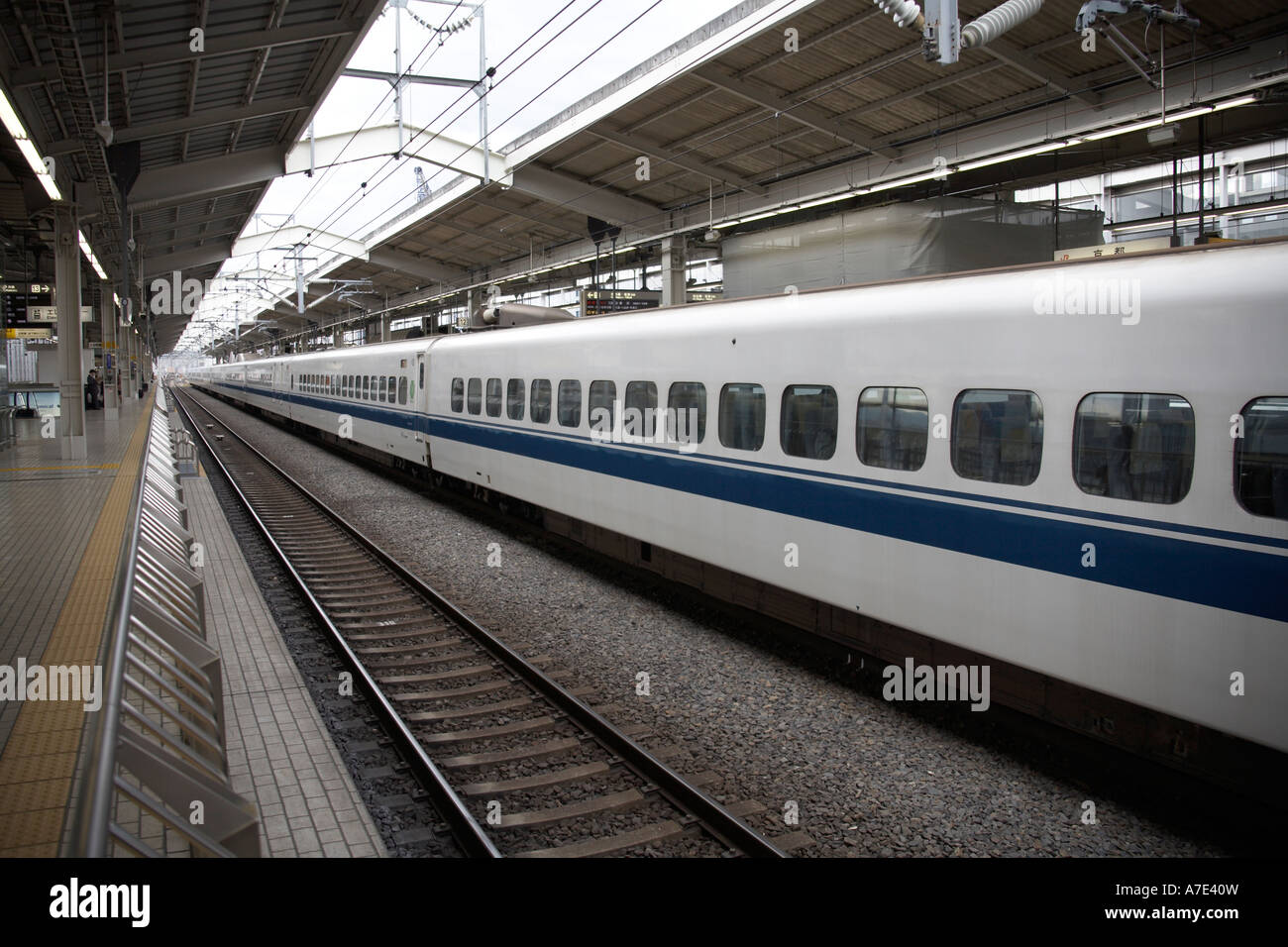 Japan Railways Shinkansen Super express Bullet train in Kyoto railway ...