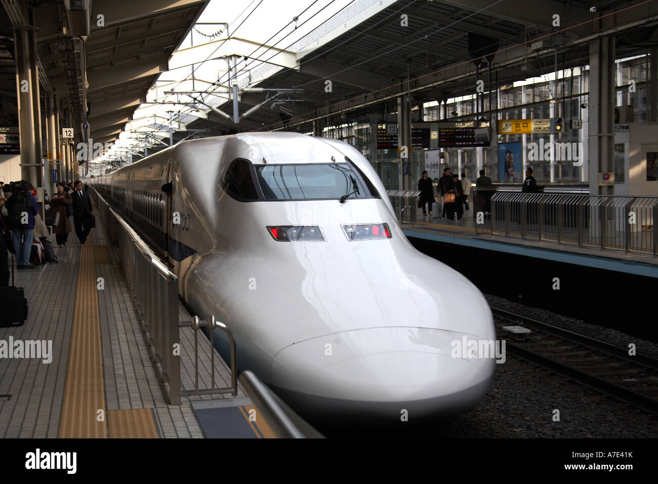 Japan Railways Shinkansen Super express Bullet train engine and ...