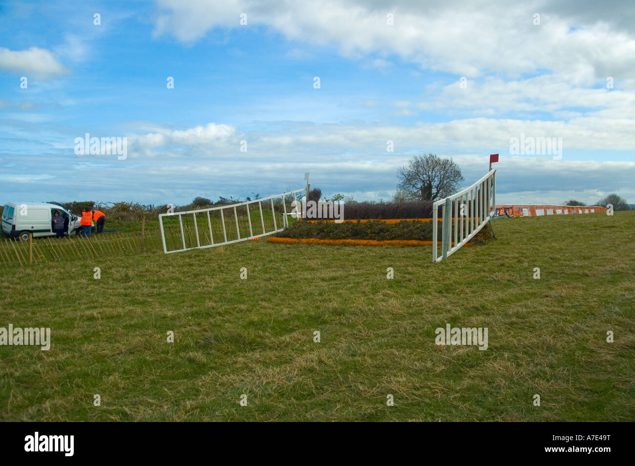 Point to Point racing at Tallanstown County Louth Ireland A fence at ...