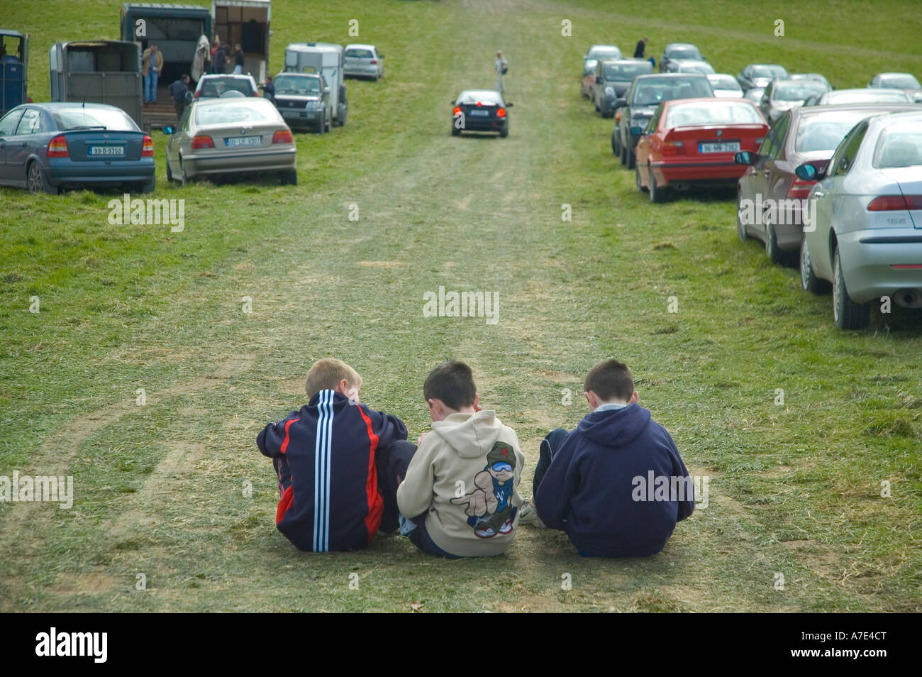 Point to Point racing at Tallanstown County Louth Ireland Three friends ...