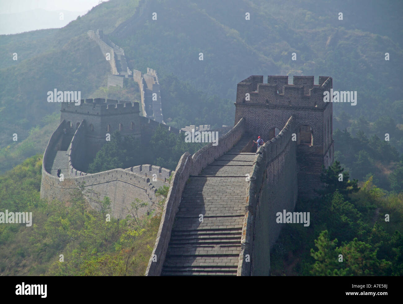 The Great Wall of China towers Stock Photo - Alamy