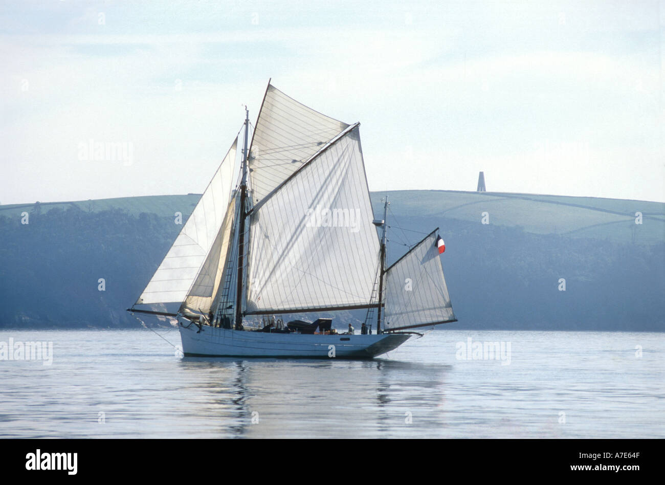 The French navy owned gaff yawl Mutin a former tuna fishing boat Stock ...