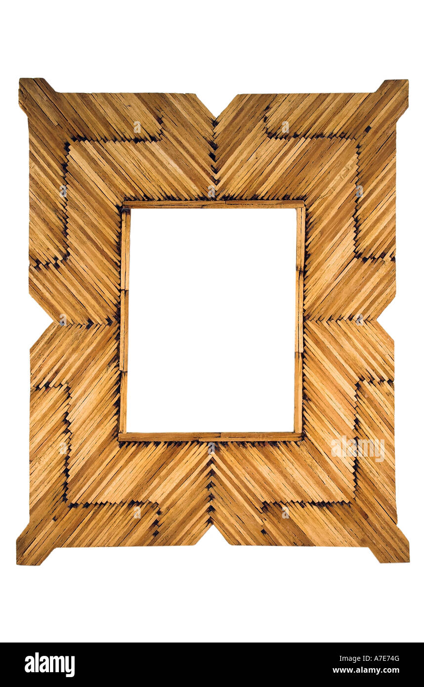 Photo frame made with recycled matches Stock Photo - Alamy