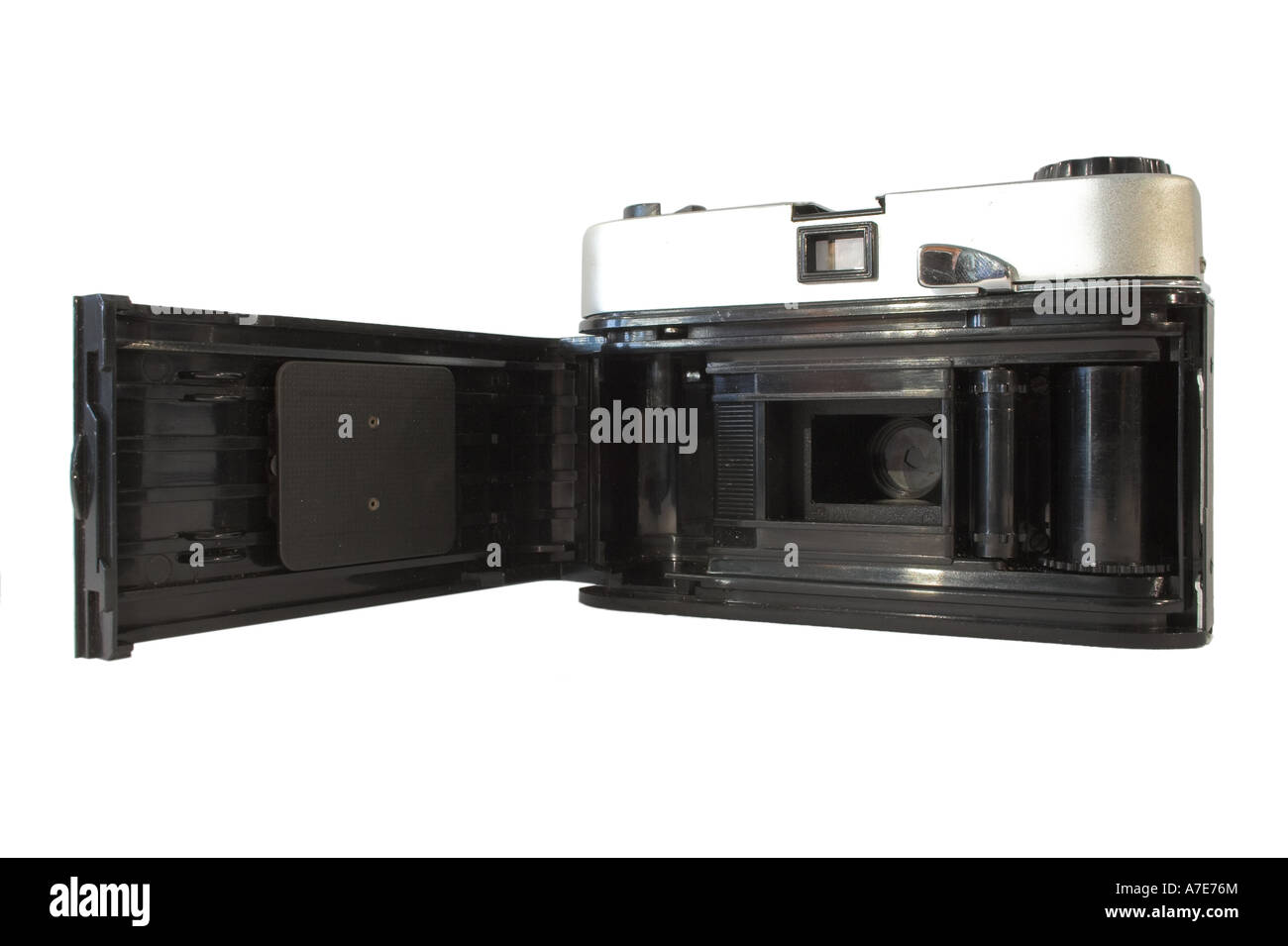 Rear view of vintage film camera Stock Photo - Alamy