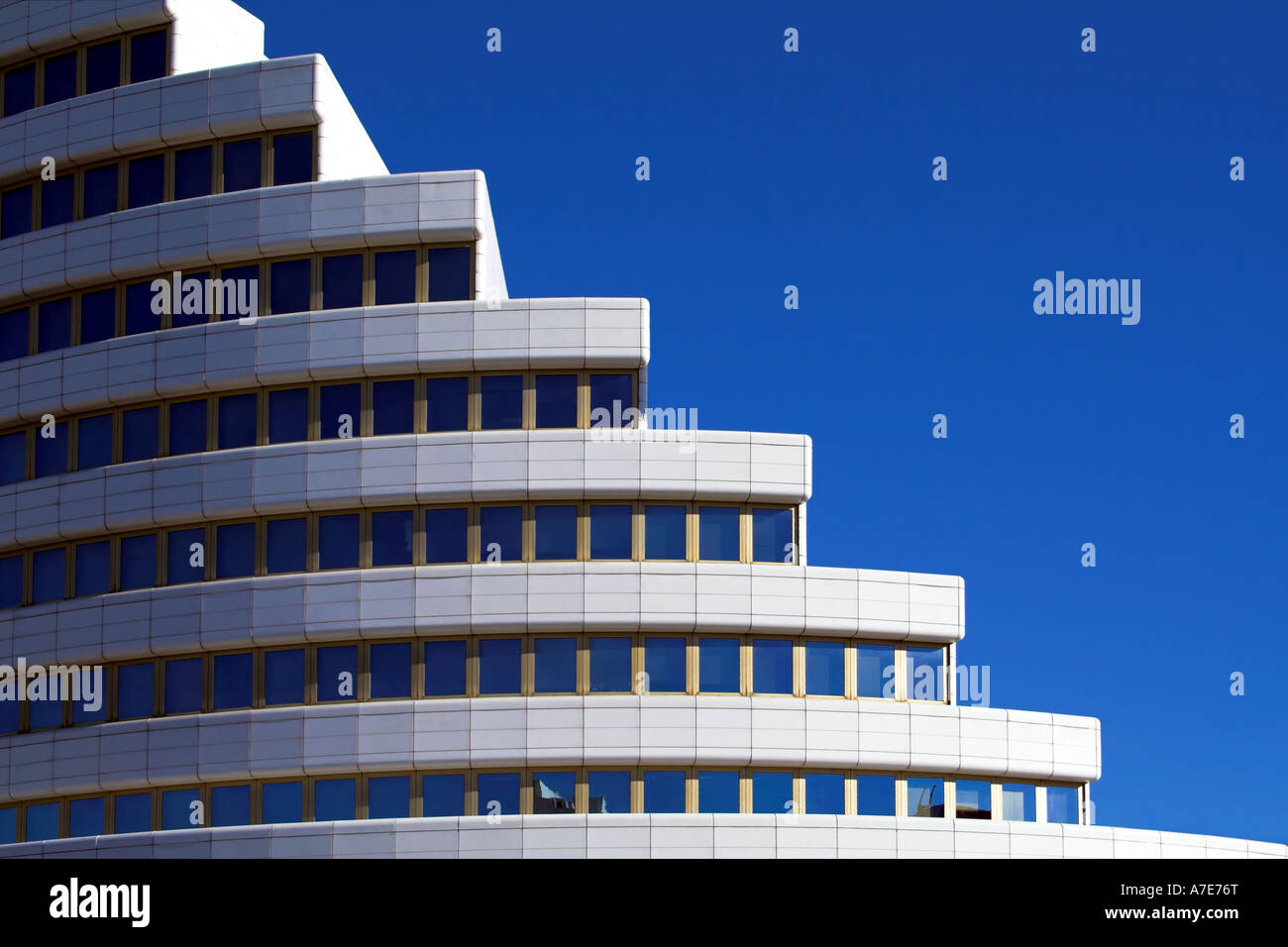 Detail of a modern building with stairs shape Stock Photo - Alamy