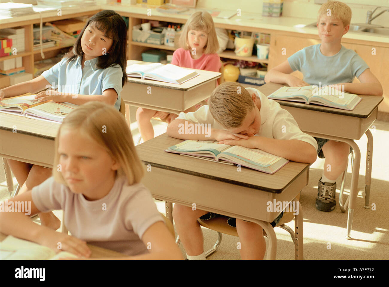 Children sleeping in classroom hi-res stock photography and images - Alamy