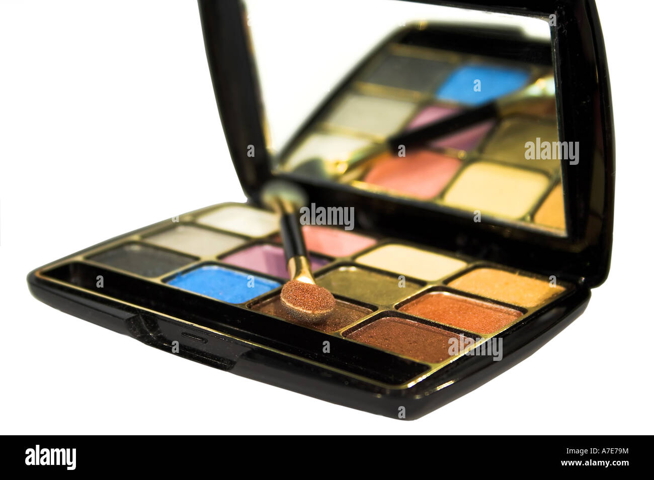 Eyeshadow box with brush Stock Photo - Alamy