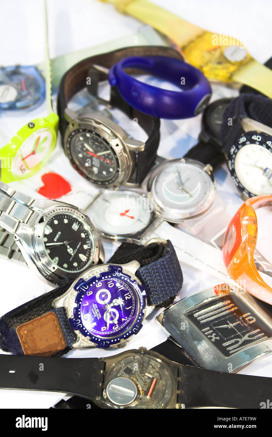 Pile of various wristwatches Stock Photo - Alamy