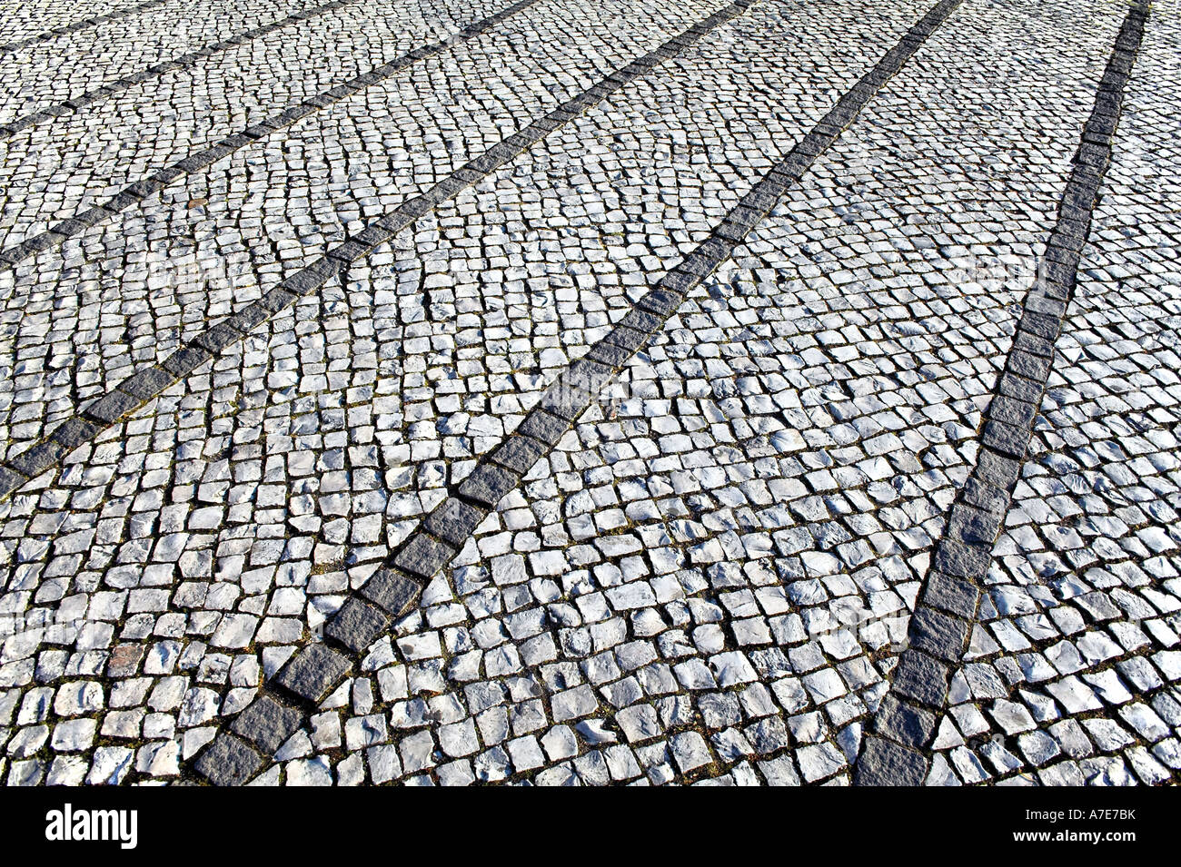 Detail of a typical portuguese cobblestone sidewalk Stock Photo - Alamy