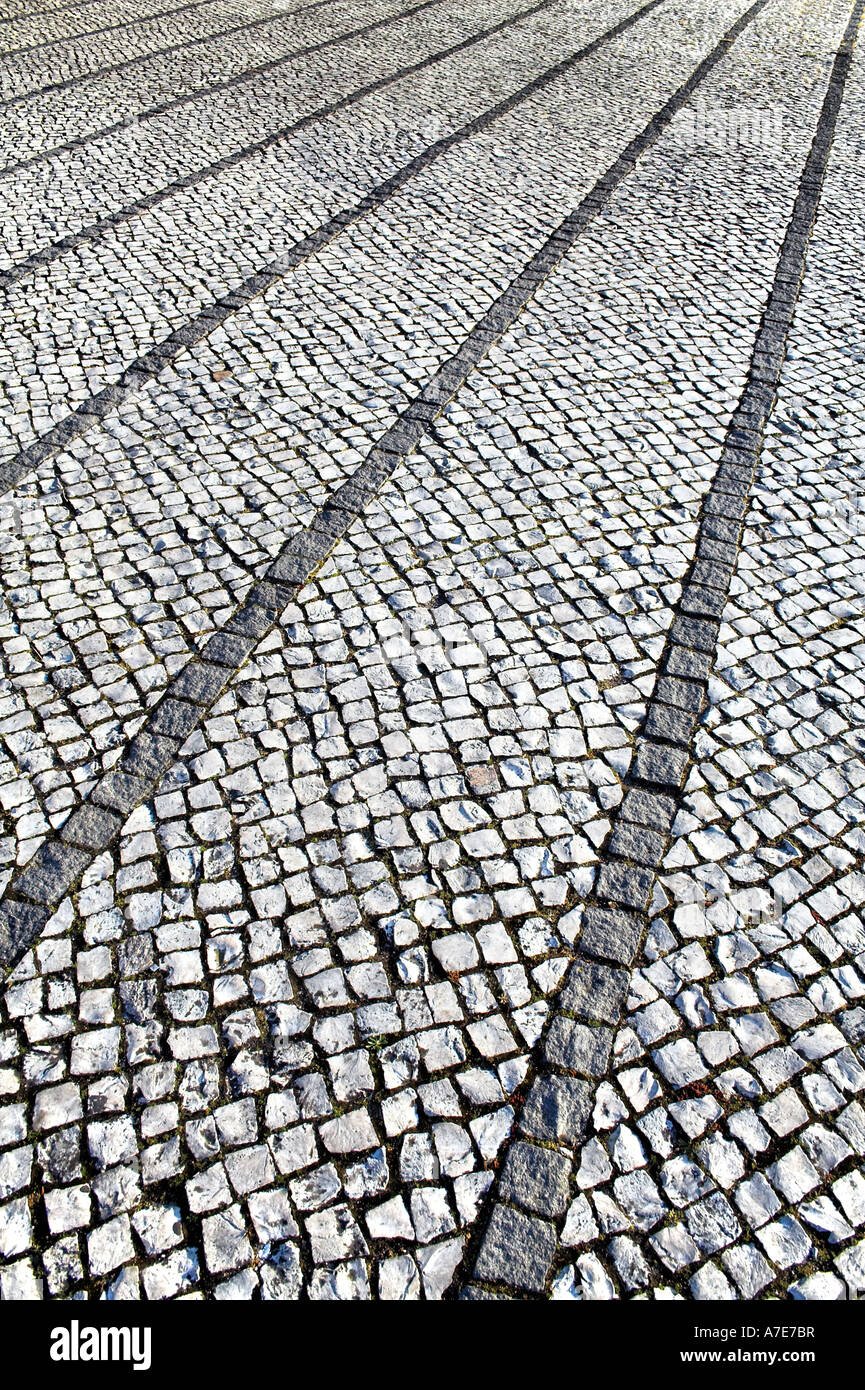Detail of a typical portuguese cobblestone sidewalk Stock Photo - Alamy