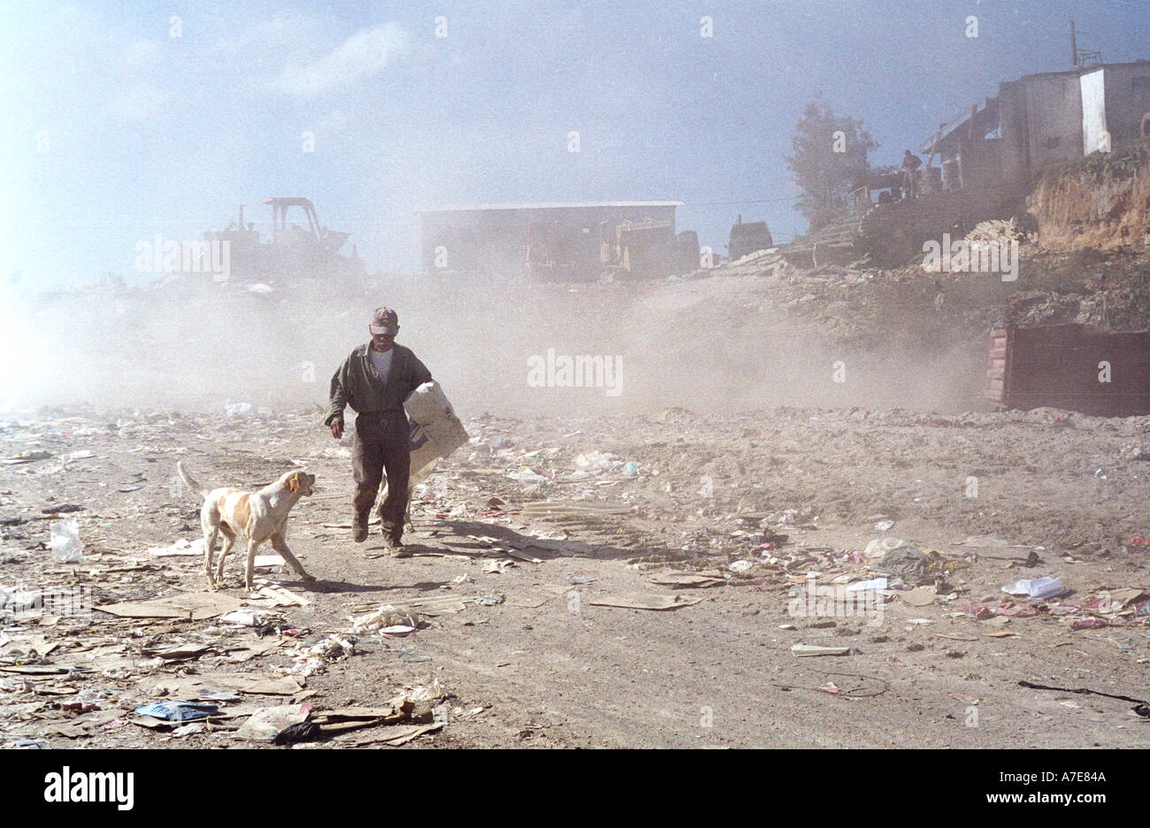 guatemala city dump and dust and dog Stock Photo - Alamy