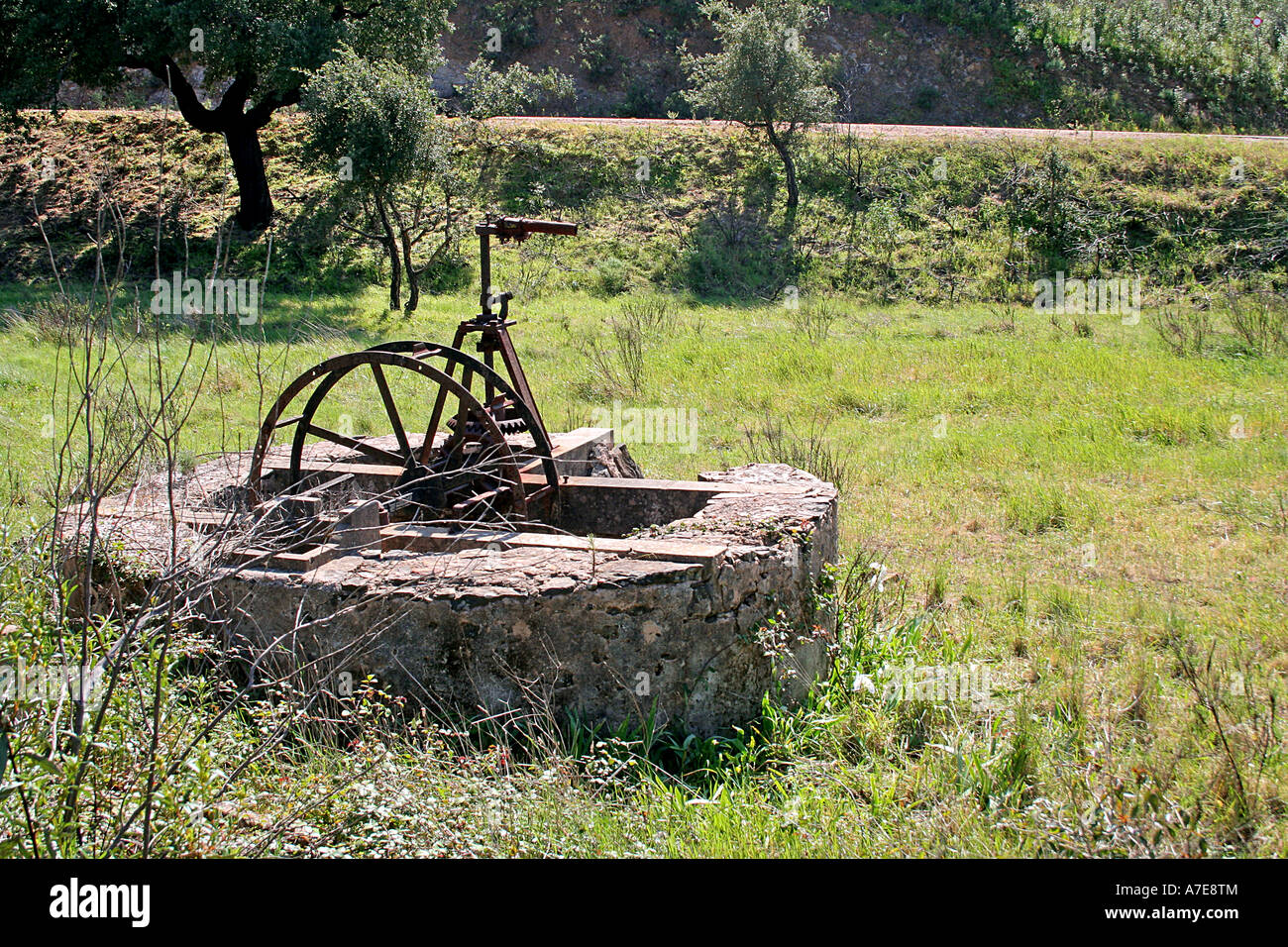 old rusty water wheel Algarve Portugal Europe Stock Photo - Alamy
