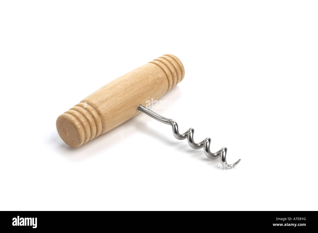 Corkscrew with wooden handle Stock Photo - Alamy