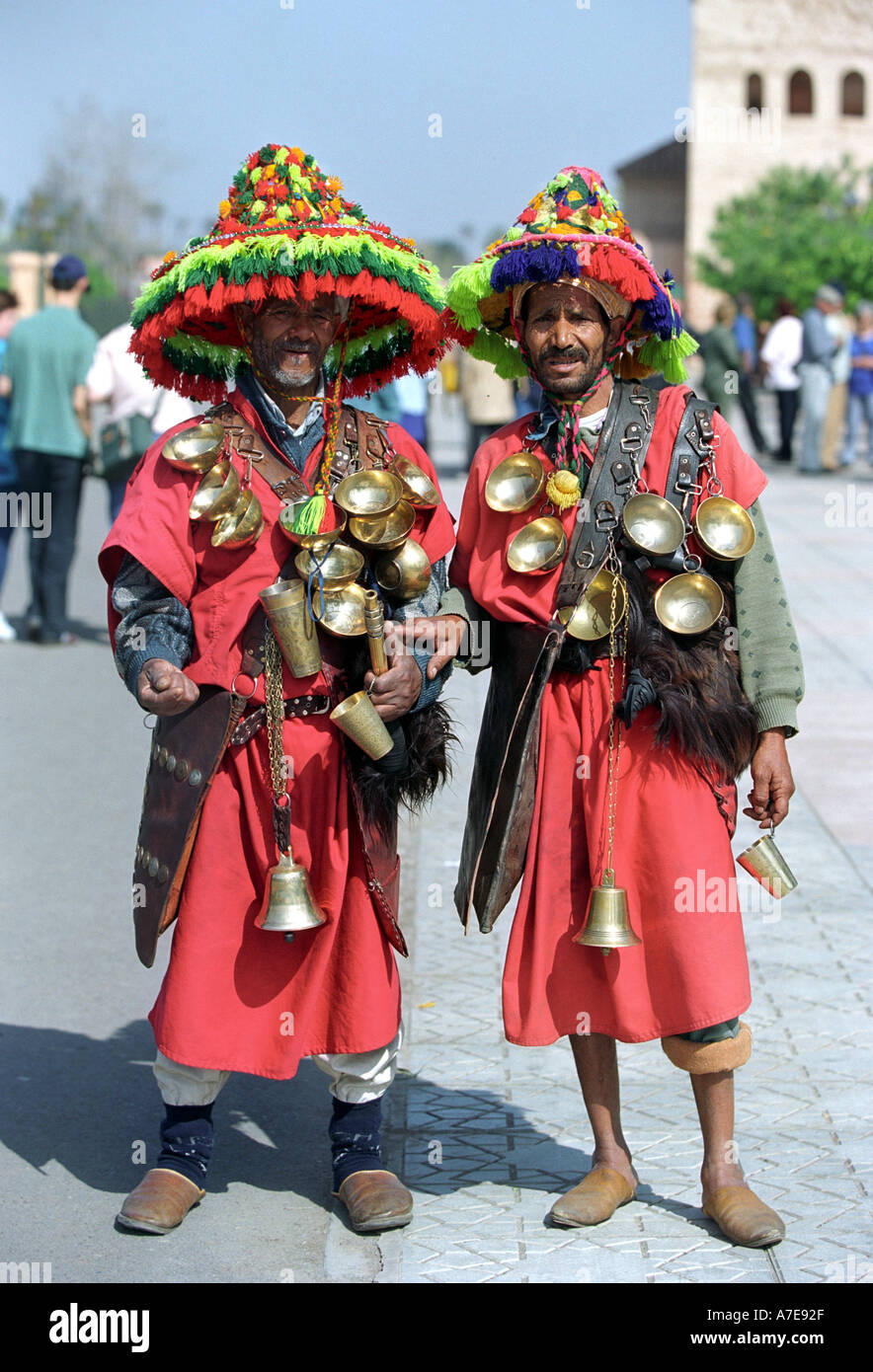 Water sellers in Marrakech in Morocco North Africa Stock Photo - Alamy