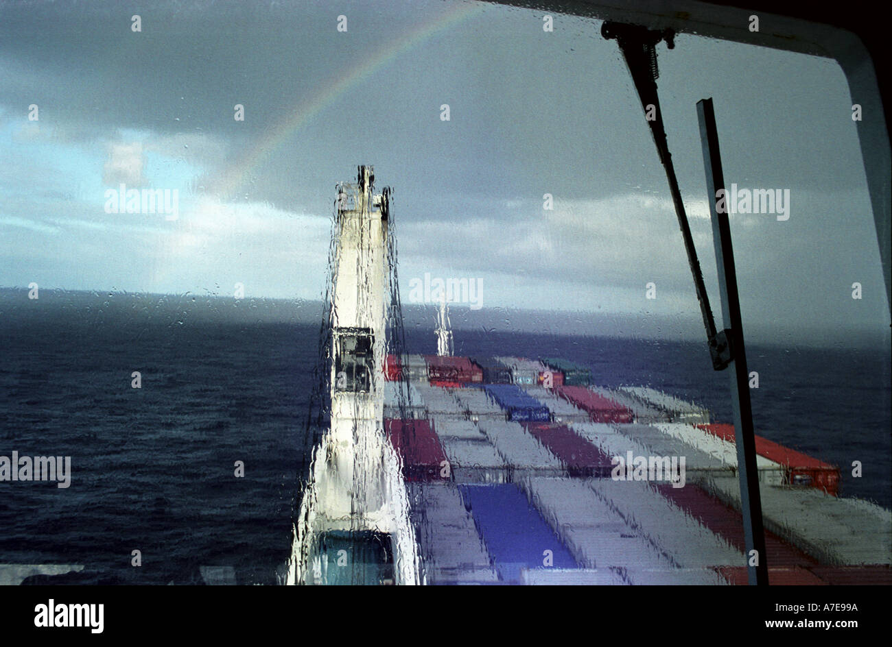View through bridge window to the sea Stock Photo - Alamy