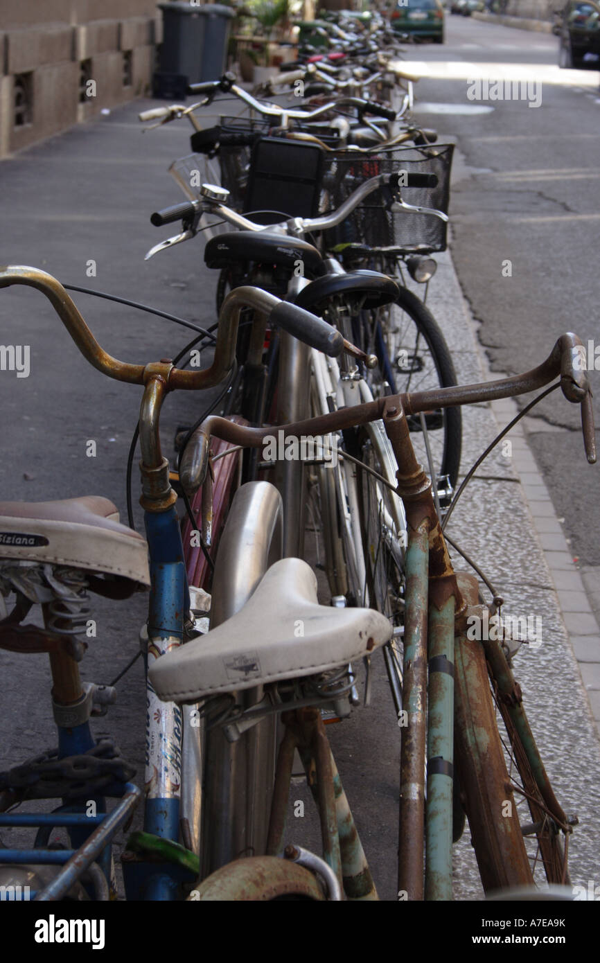 broken down rusty used shadow bicycle outdoors nobody bike old broken ...