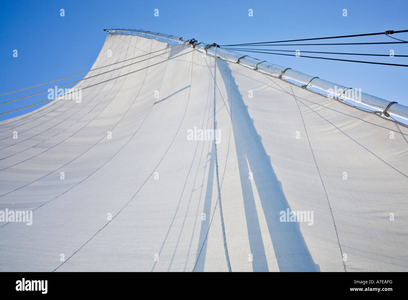 The unfurled sail of a felucca Stock Photo - Alamy