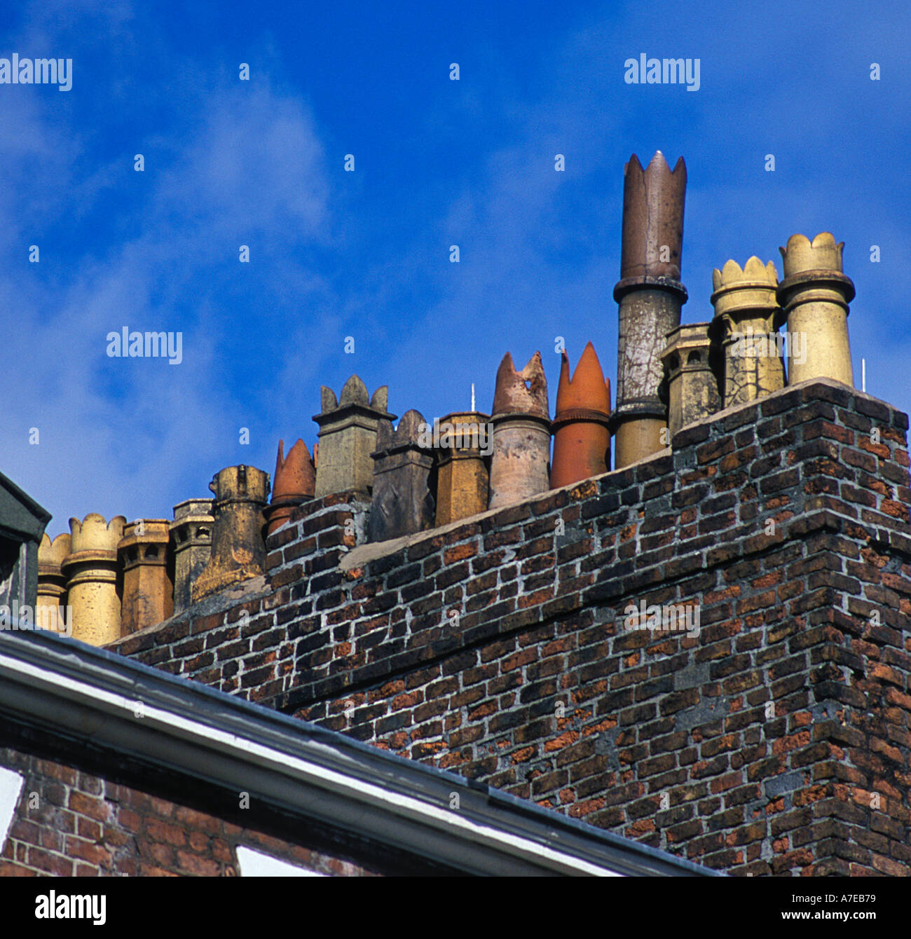 Chimney pots in Liverpool Stock Photo - Alamy