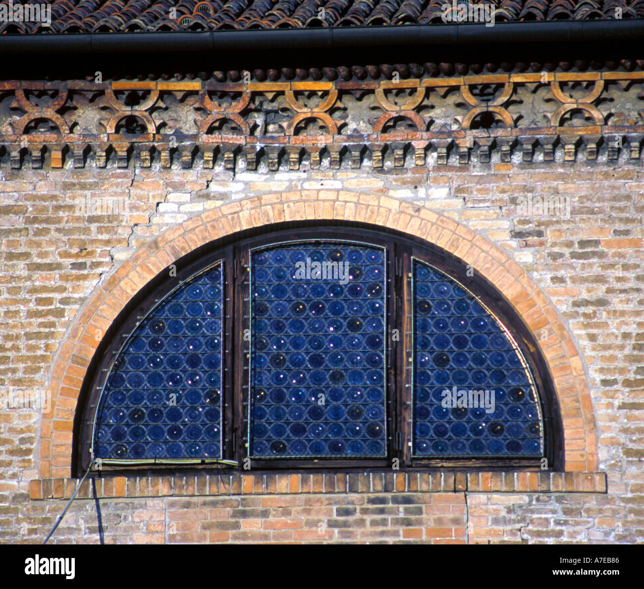 Thermal Window Venice Italy showing traditional medieval roundels of ...
