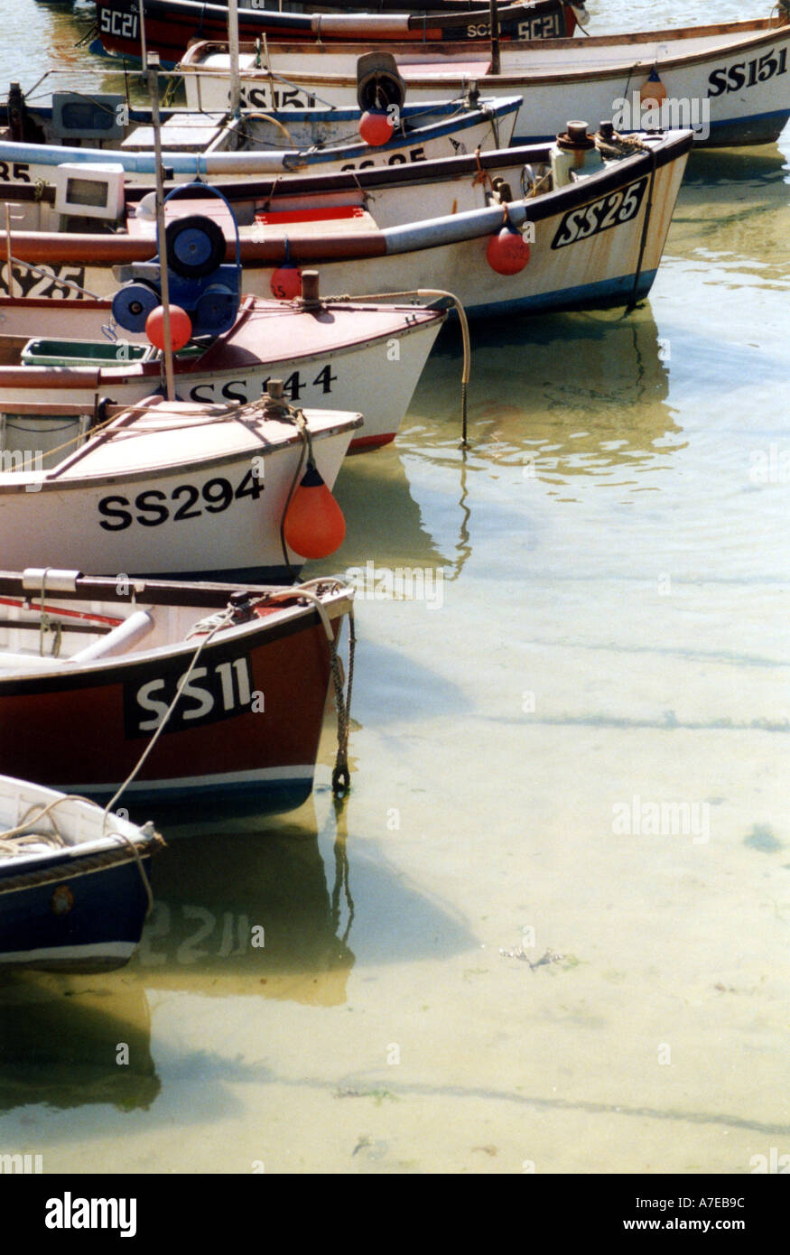 Fishing Boats in St Ives Harbour Stock Photo - Alamy