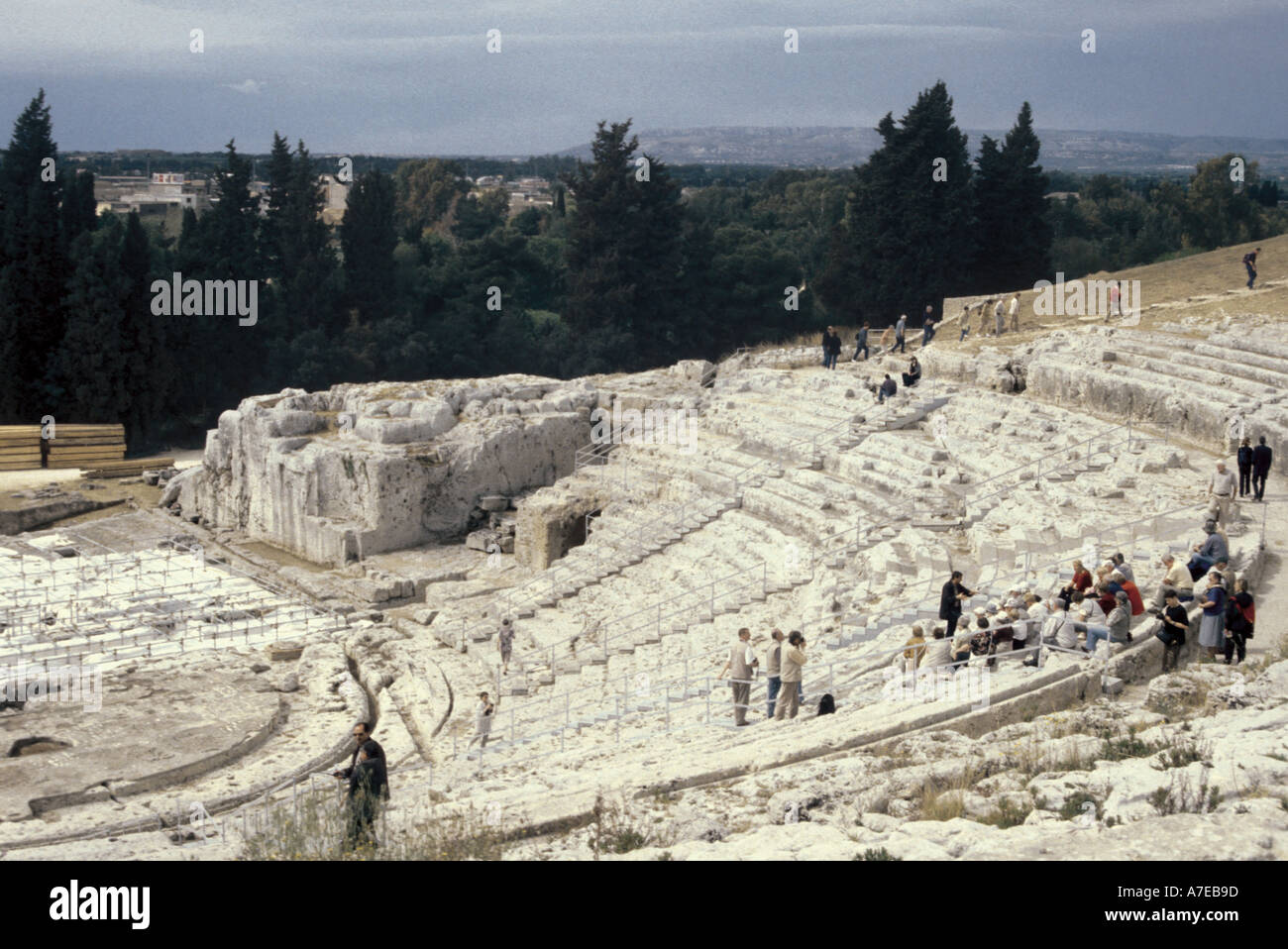 The Greek amphitheatre in Syracuse Sicily Stock Photo - Alamy