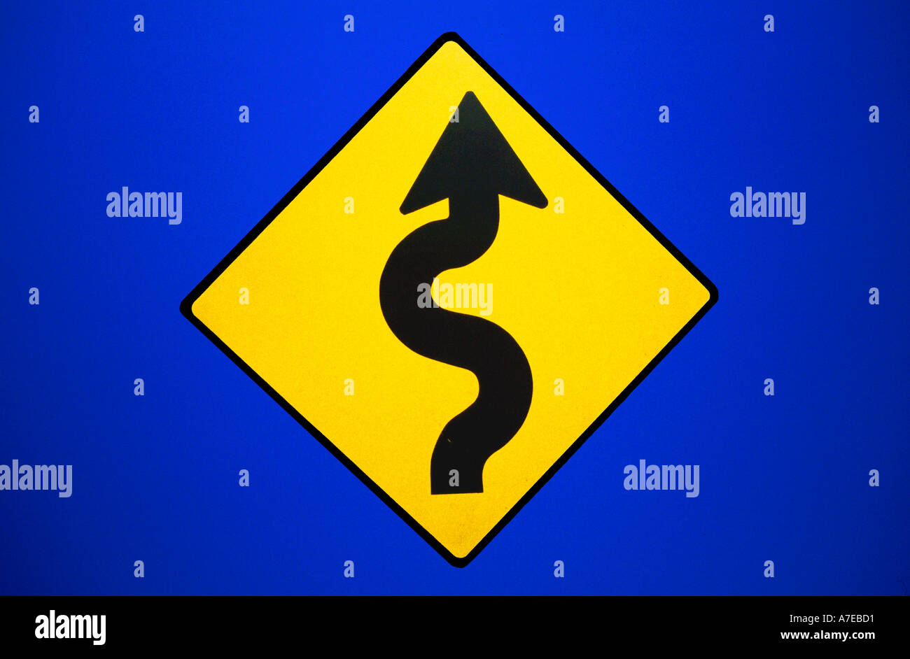 Double Bend Warning Road Sign High Resolution Stock Photography and ...