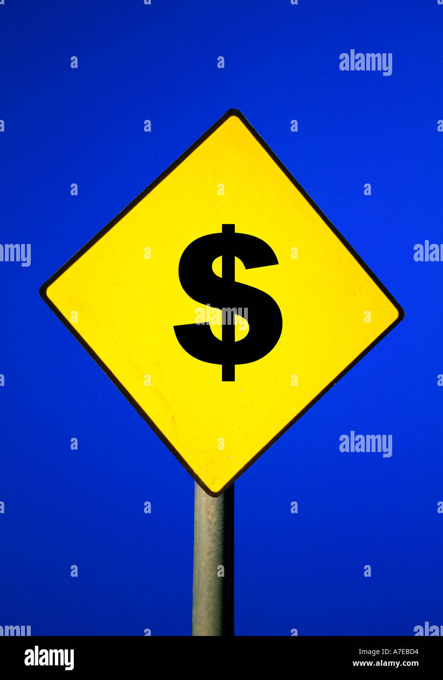 Dollar symbol on road sign Dollar symbol on road sign Metaphor for ...