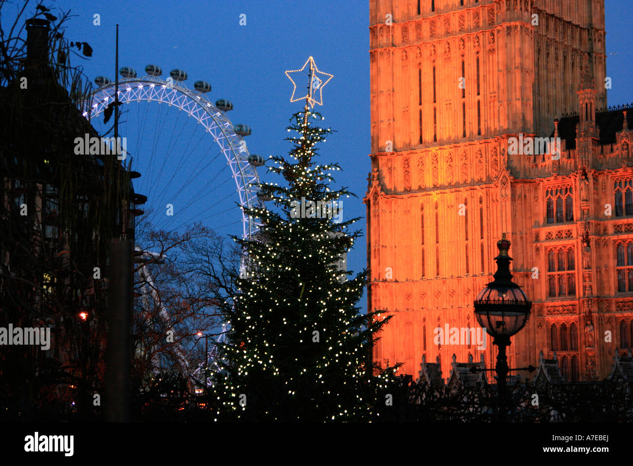british airways london eye houses of parliament westminster christmas ...